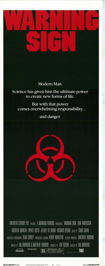 Movie posters from Warning Sign - Hal Barwood (1985) - page #1